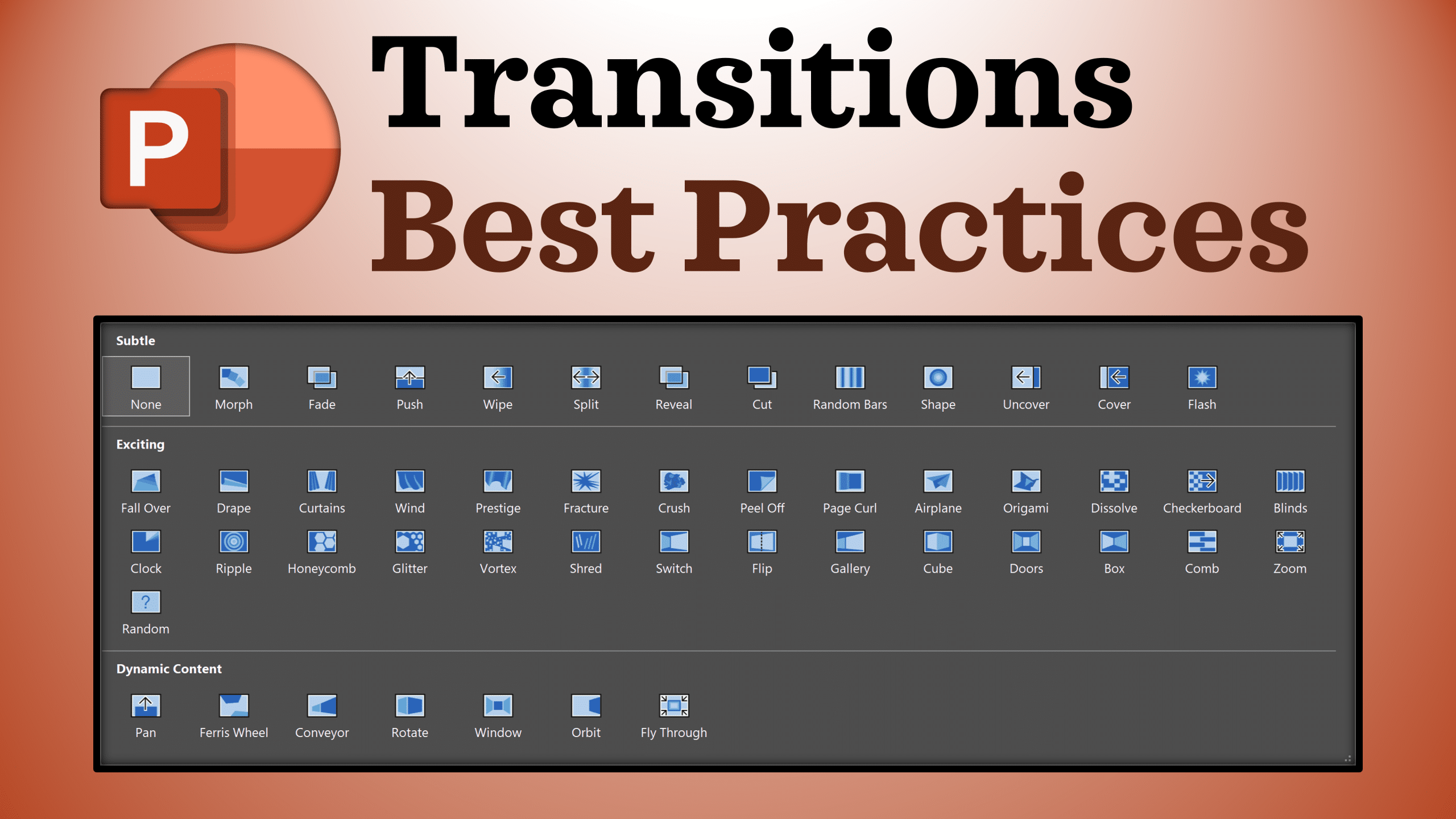 PowerPoint Transitions Best Practices - which one to use when